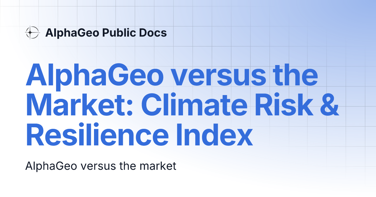 AlphaGeo versus the Market: Climate Risk & Resilience Index | AlphaGeo Public Docs
